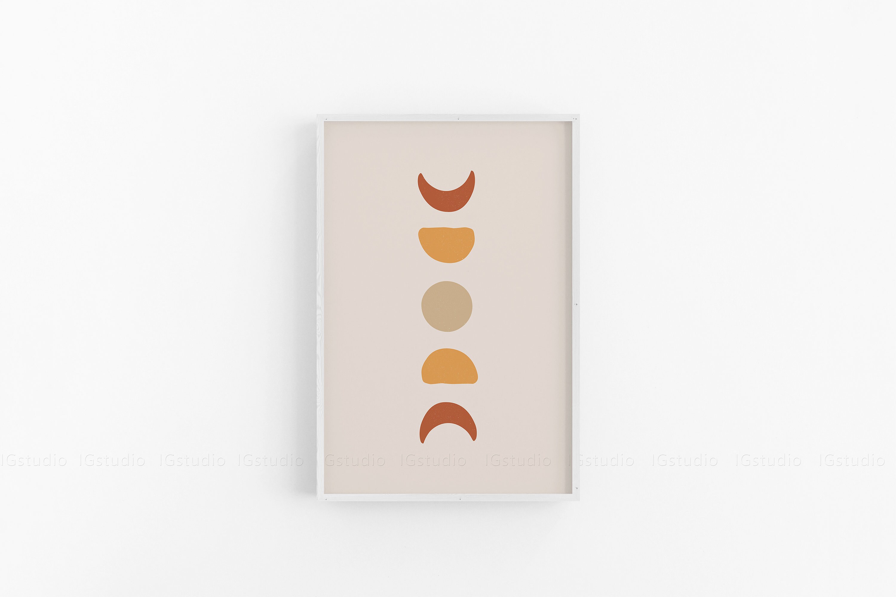 Abstract Moon Phases Art Print Burnt Orange Wall Art Neutral | Etsy
