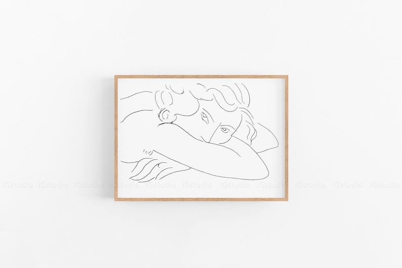 Woman Line Drawing Printable Line Art Female Figure Sketch - Etsy