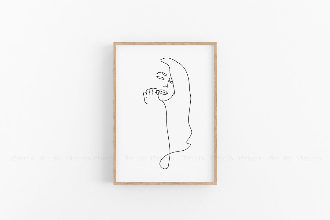 Single Line Art Female Print, One Line Drawing, Printable Line Art ...
