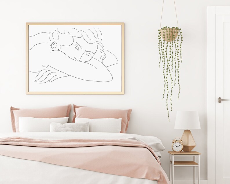 Woman Line Drawing Printable Line Art Female Figure Sketch - Etsy