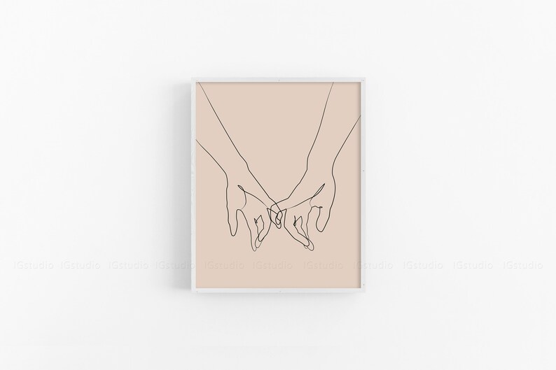 Pinky Swear Line Art Printable One Line Drawing Print Single | Etsy