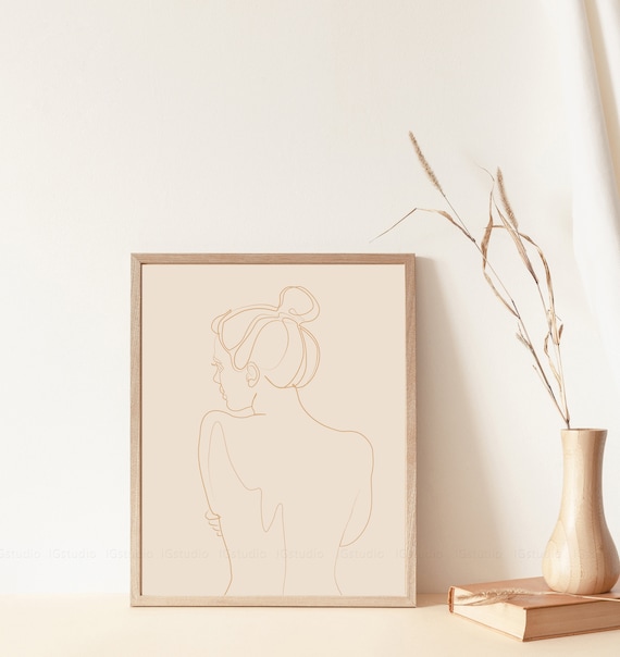 Female Line Drawing Art Print Minimal Woman Figure Drawing | Etsy