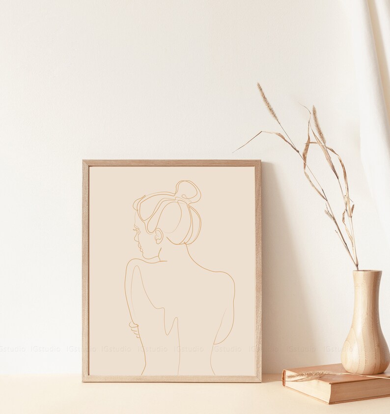 Female Line Drawing Art Print Minimal Woman Figure Drawing | Etsy