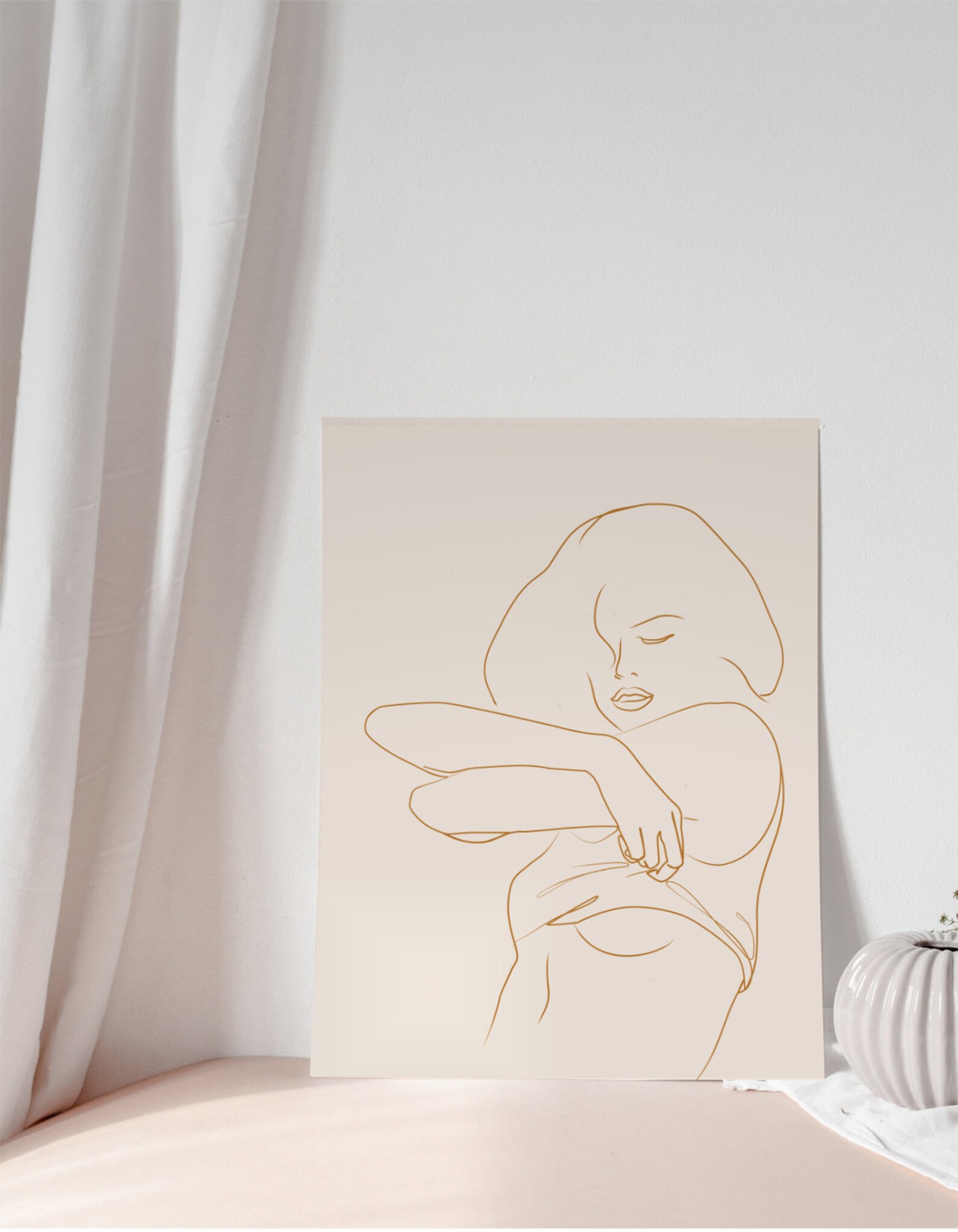 Abstract Woman Line Art Print, Female Body, Printable Wall Art ...