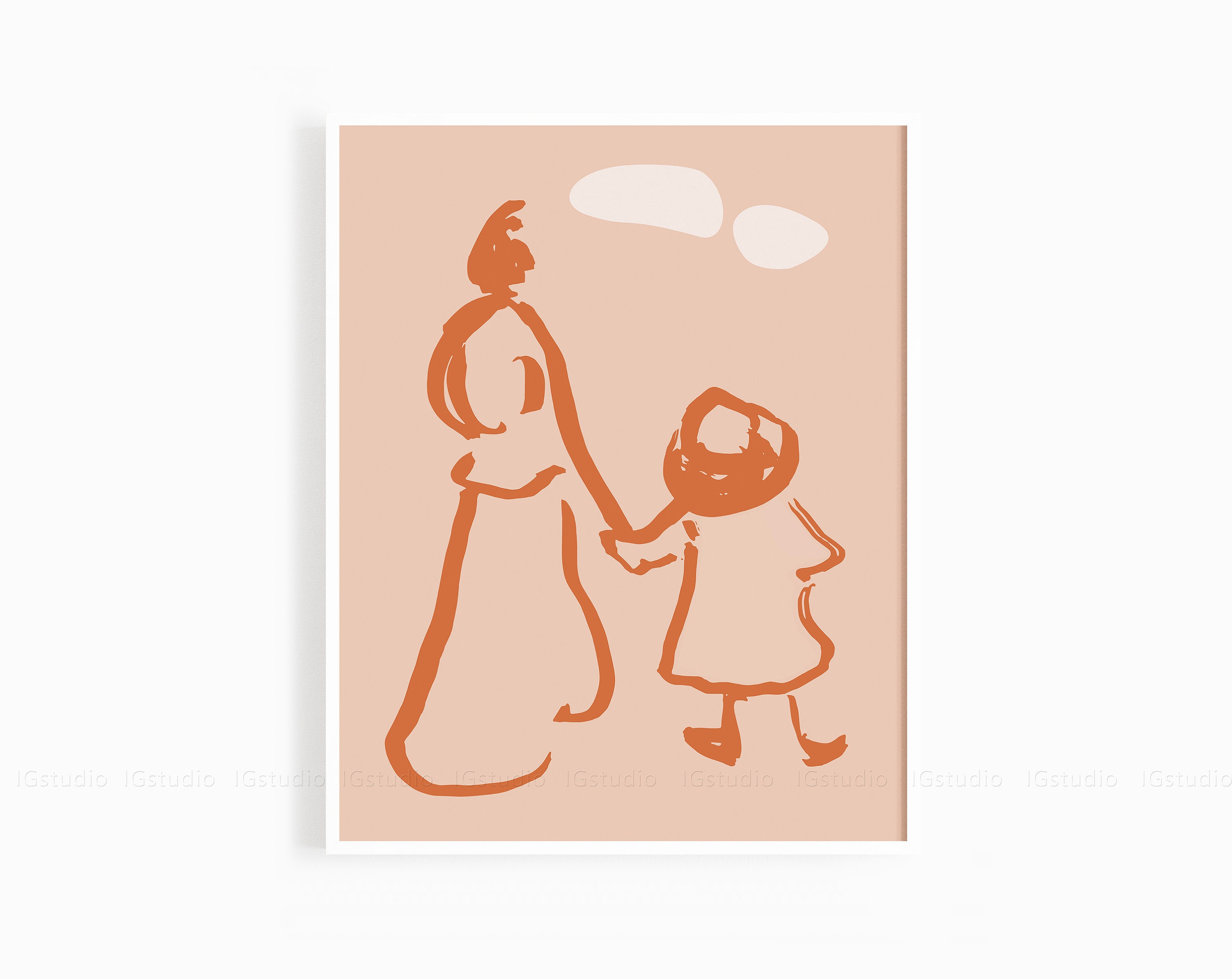 Mother and Child Line Drawing Print Minimalist Art Printable | Etsy