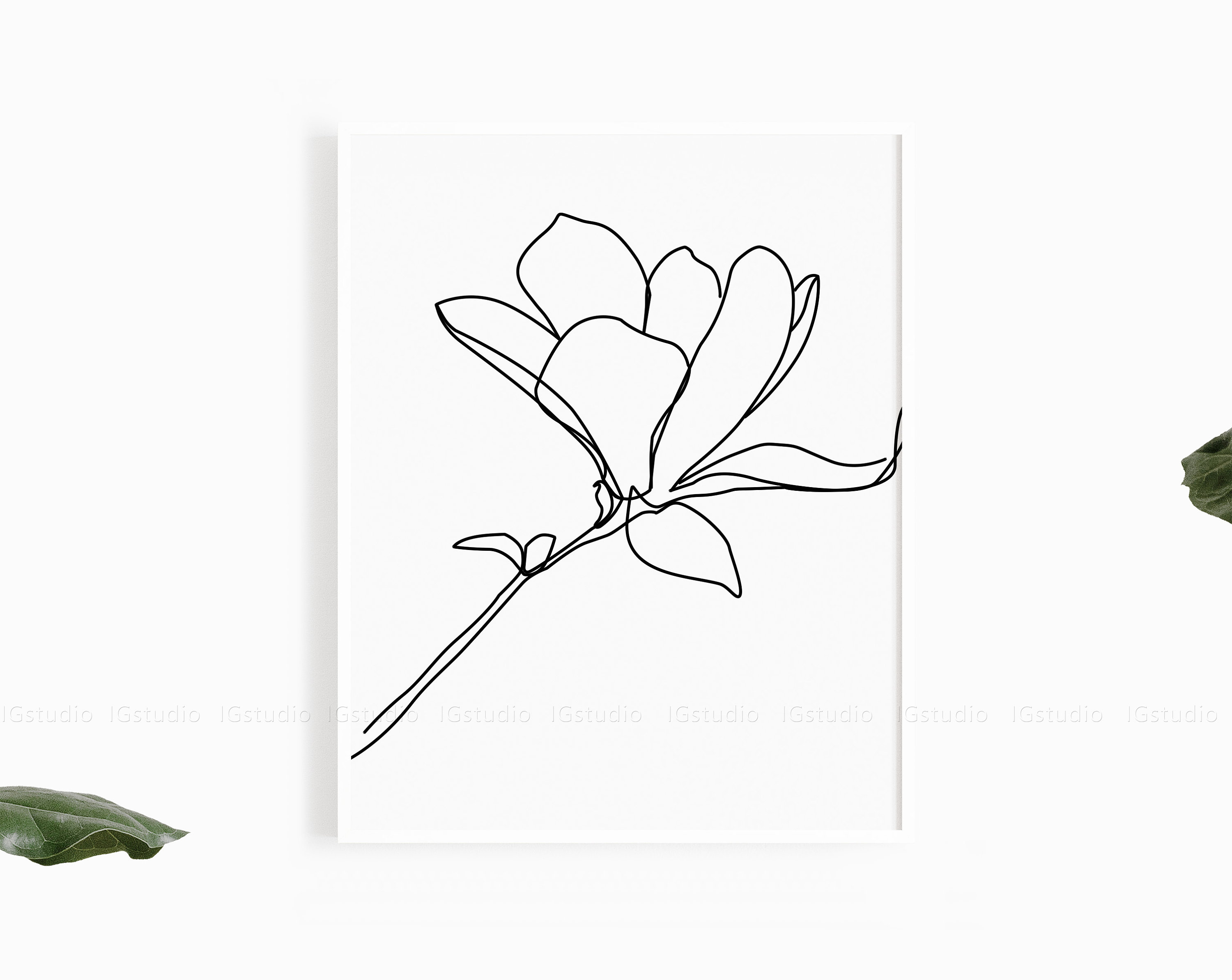 Flower Line Art Minimalist Flower Drawing One Line Drawing. | Etsy