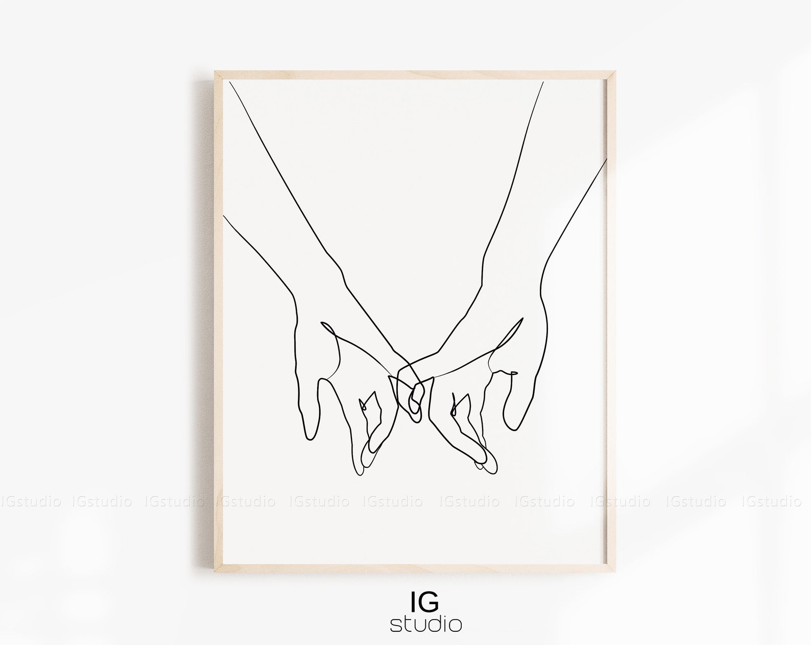 Pinky Swear Line Art Printable One Line Drawing Print Single | Etsy