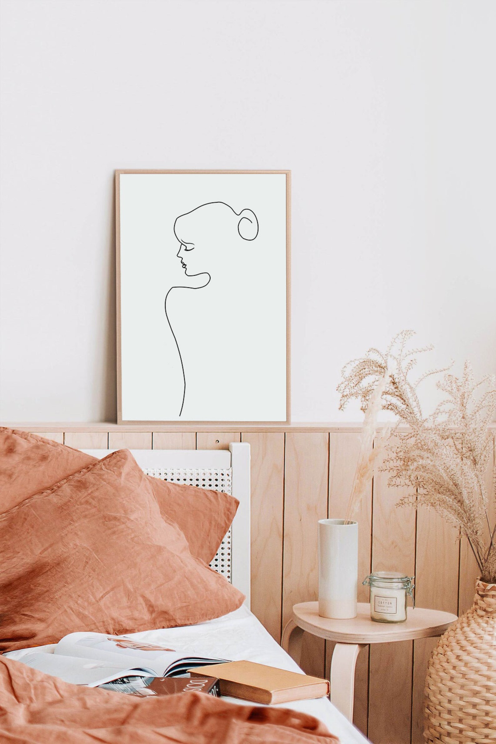 Woman One Line Drawing Printable Line Art Female Face Sketch | Etsy