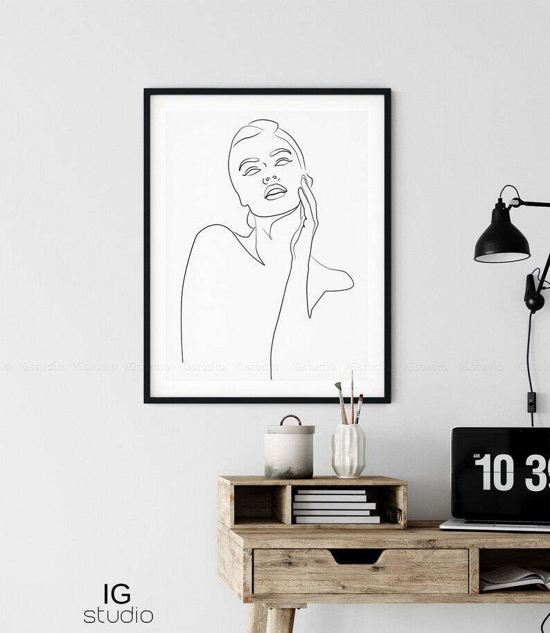 Single Line Art Female Print One Line Drawing Printable Line | Etsy