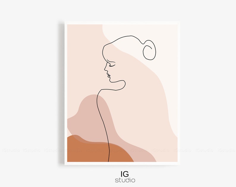 Single Line Female Figure Printable One Line Drawing Woman | Etsy