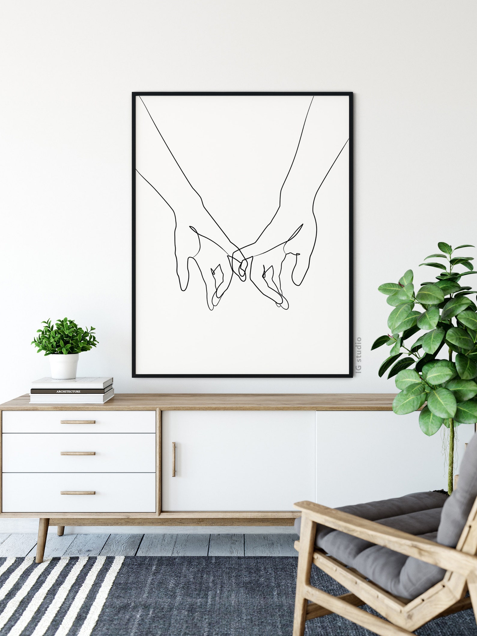 Pinky Swear Line Art Printable One Line Drawing Print Single | Etsy