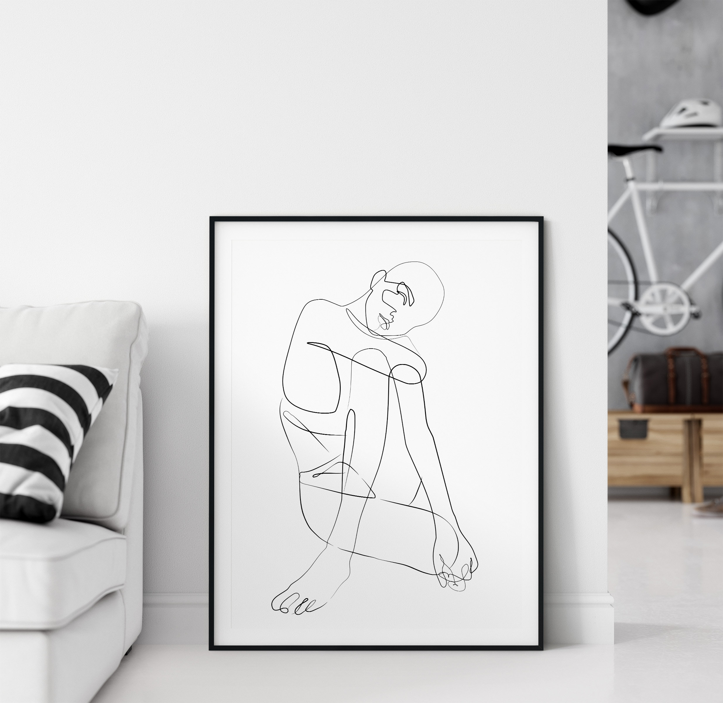 Woman One Line Drawing Printable Line Art Female Face Sketch | Etsy