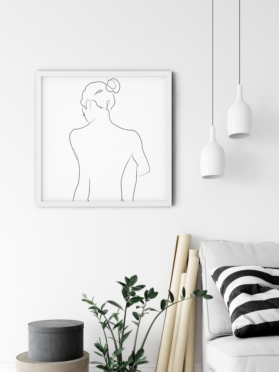 Abstract One Line Female Figure Drawing Single Line Art | Etsy