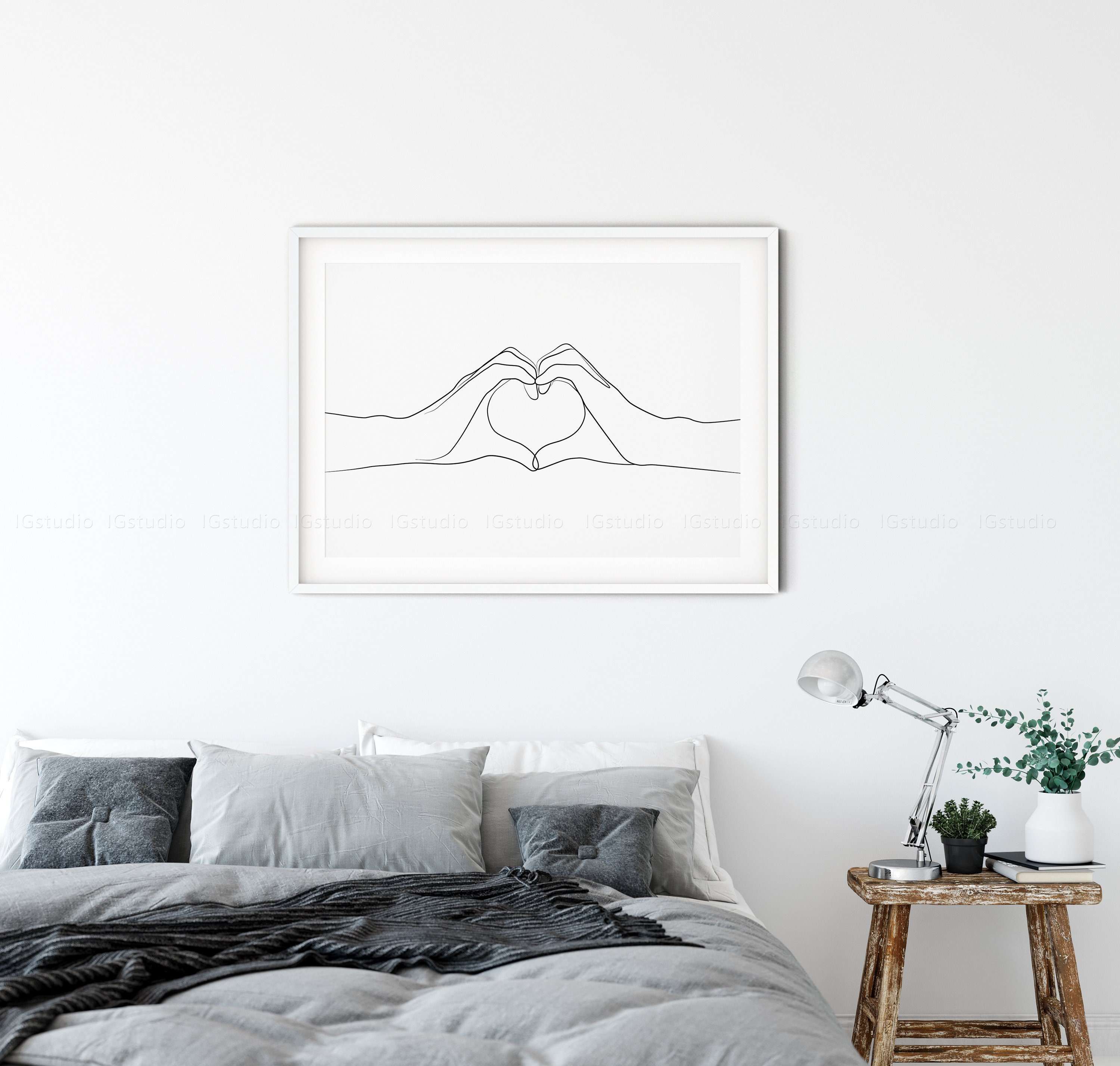 Hand Heart Printable One Line Drawing Print Love Hands - Etsy