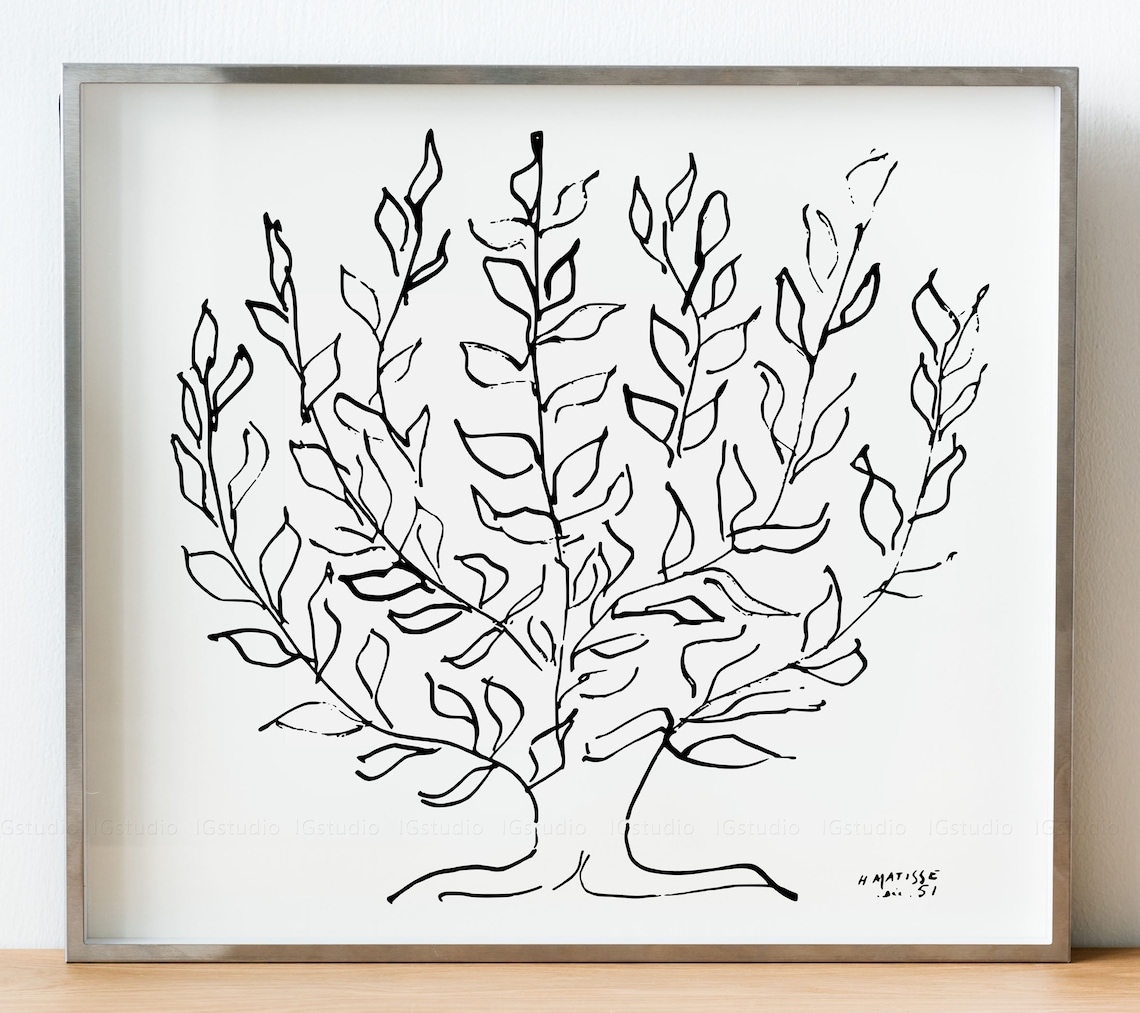 Matisse Tree Tree Poster tree wall art print Black and | Etsy