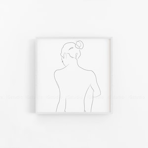 Abstract One Line Female Figure Drawing, Single Line Art, Minimalist ...