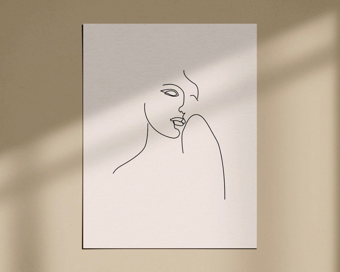 Single Line Art Print Woman One Line Drawing Printable Line - Etsy