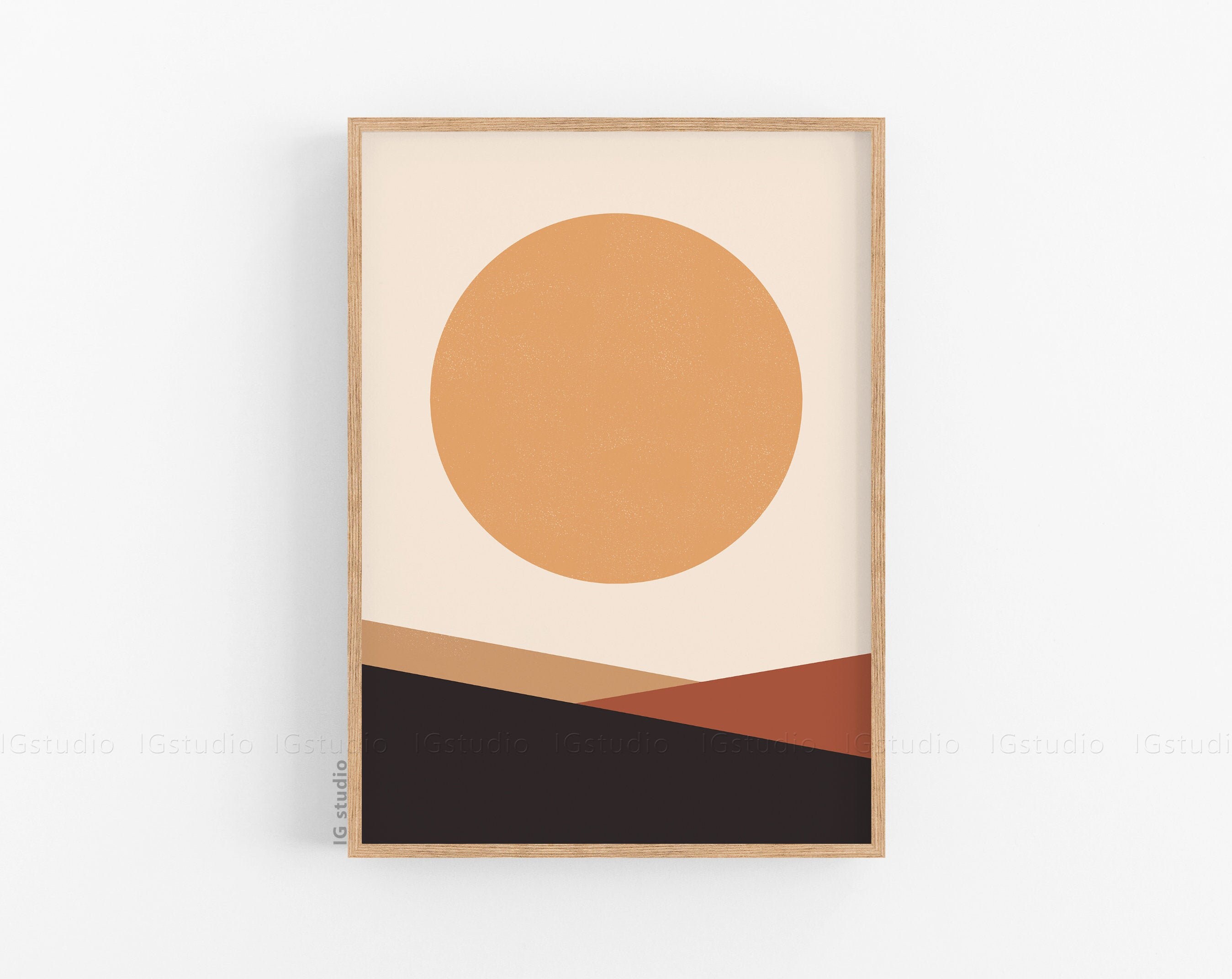 Abstract Sun Art Print Large Wall Art Abstract Landscape | Etsy