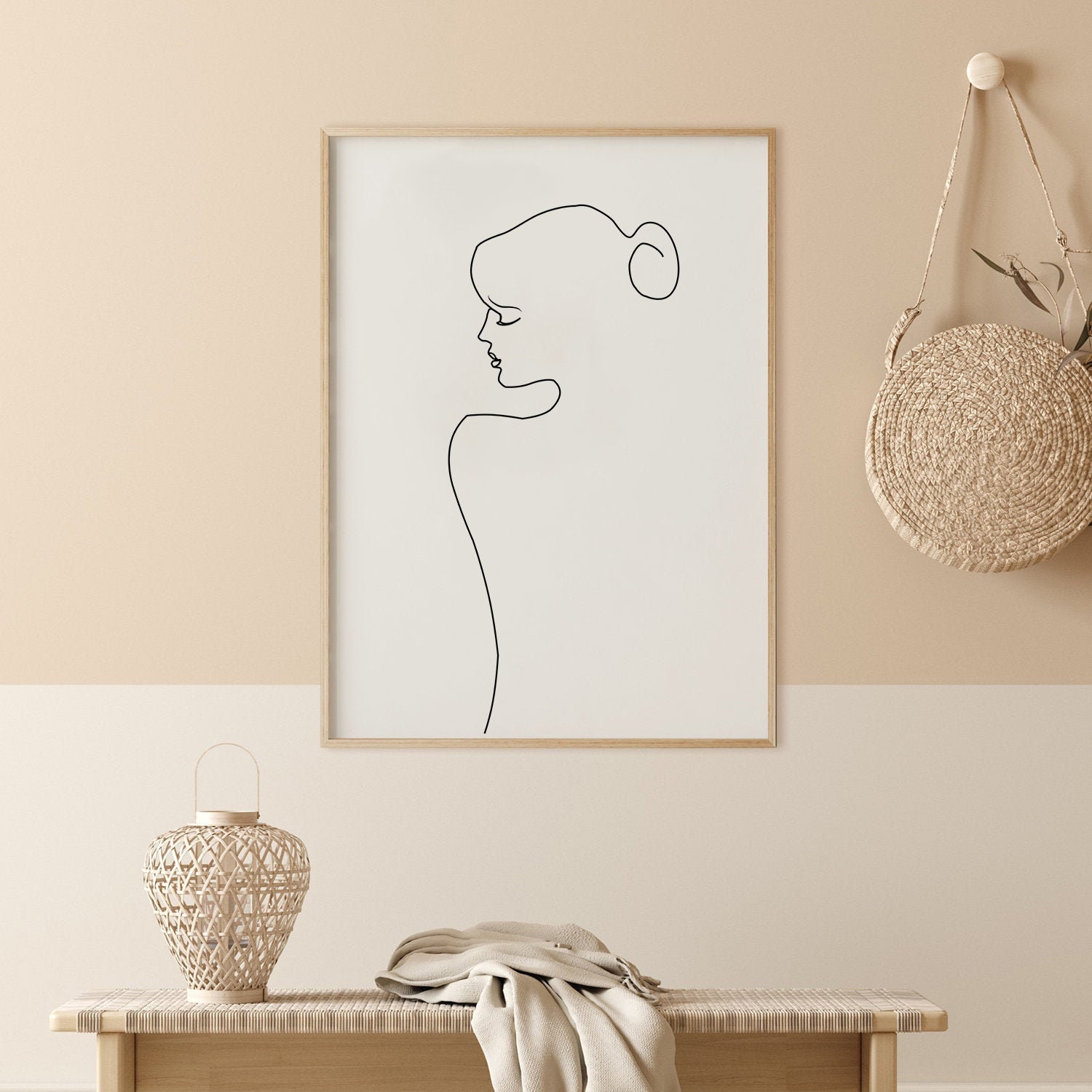 Woman One Line Drawing Printable Line Art Female Face Sketch | Etsy