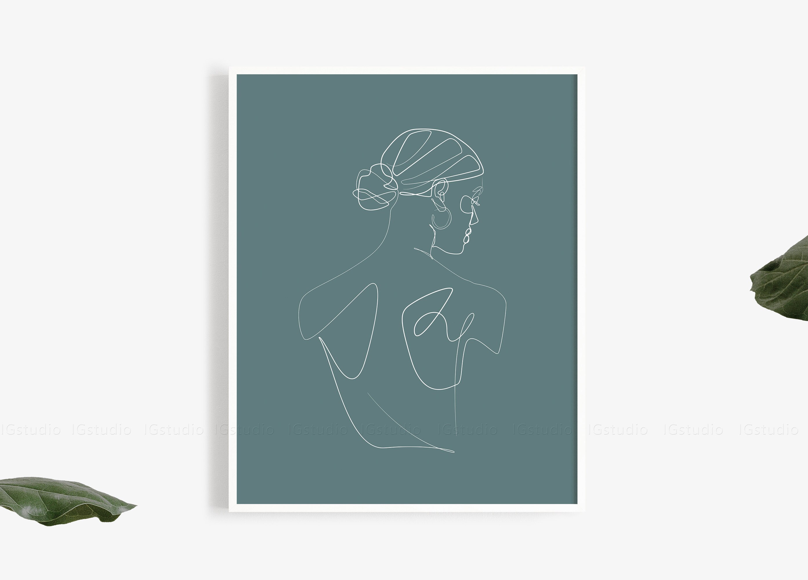 Woman Single Line Art Print One Line Drawing Blue Print - Etsy