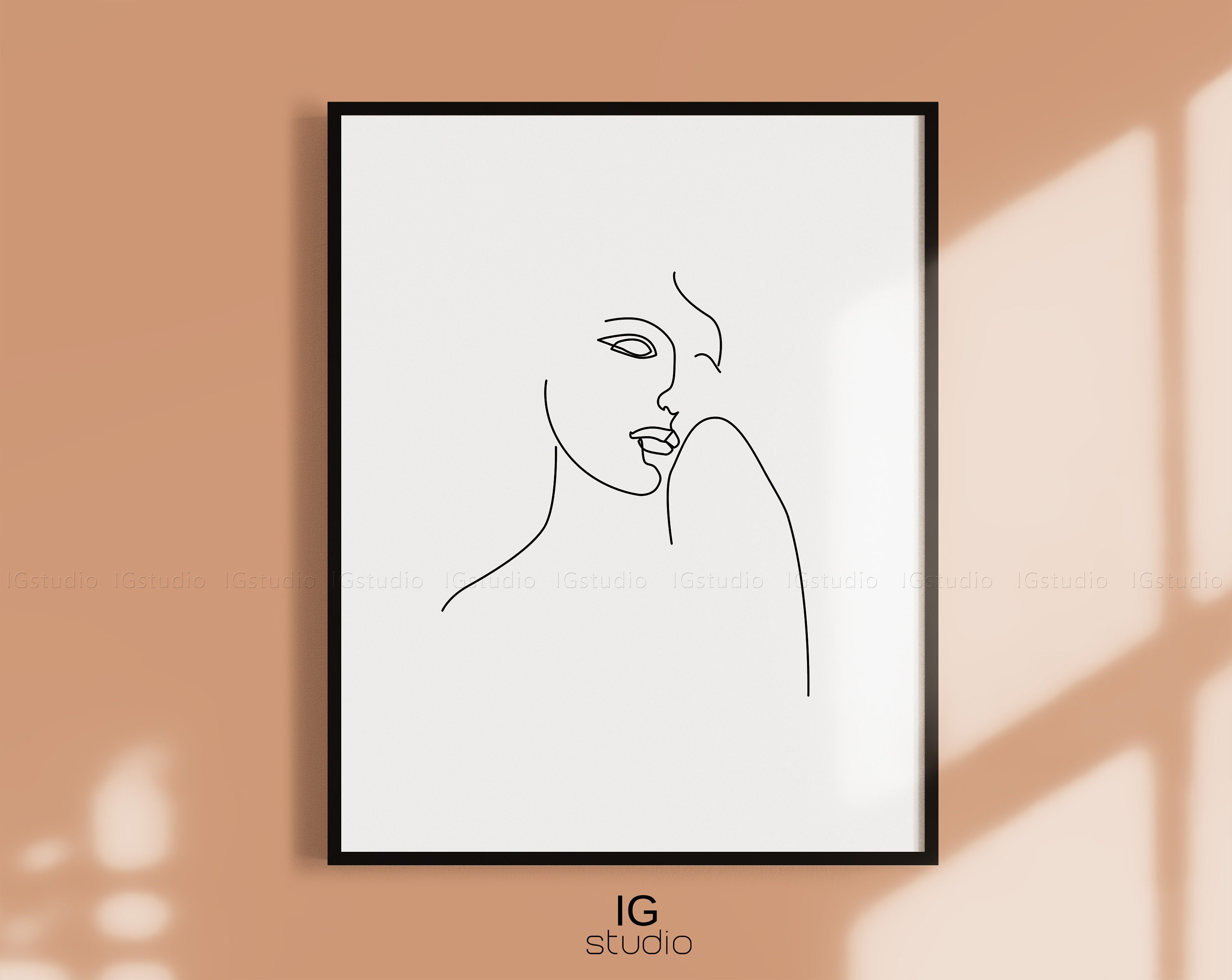 Single Line Art Print Woman One Line Drawing Printable Line | Etsy