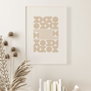 Beige Geometric Printable Mid Century Modern Art, Neutral Wall Art ...