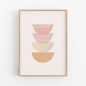 Geometric Minimal Pastel Printable Wall Art, Downloadable Prints ...