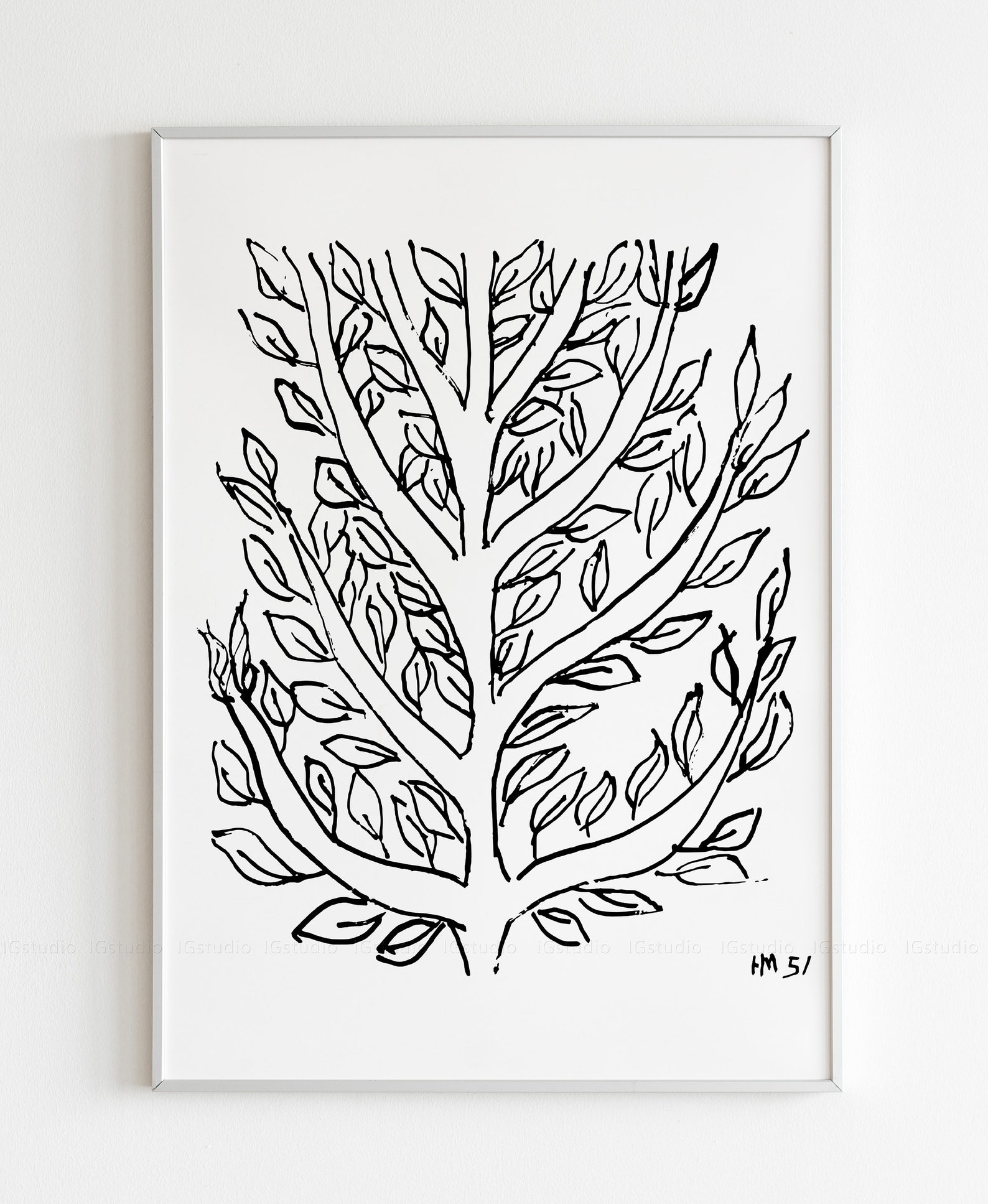 Matisse Tree, Tree Poster, Tree Wall Art Print, Black and White ...