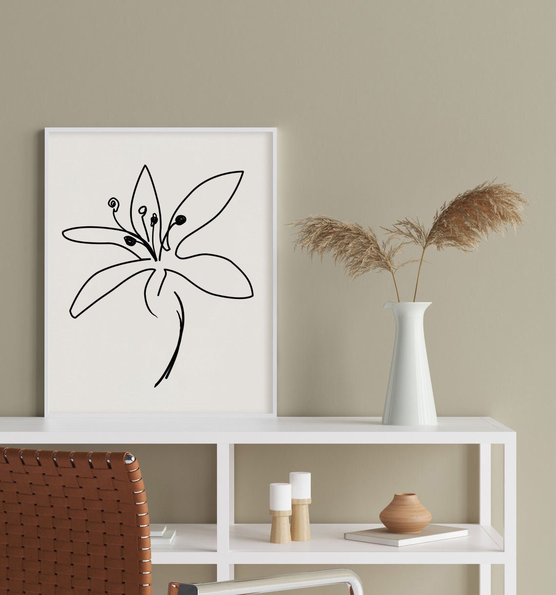 Flower Line Art, Minimalist Flower Drawing, Download the Files and ...
