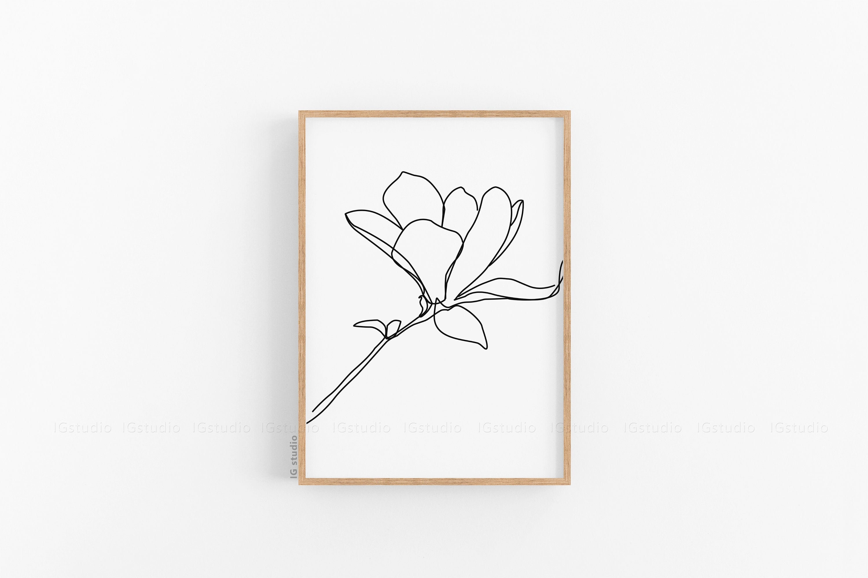 Flower Line Art Minimalist Flower Drawing One Line Drawing. | Etsy