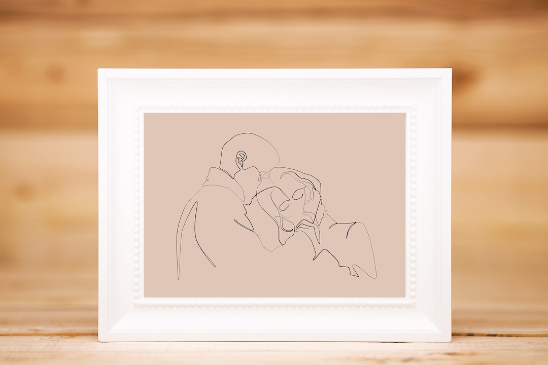 One Line Couple Drawing Print, Single Line Art, Line Drawing Print ...