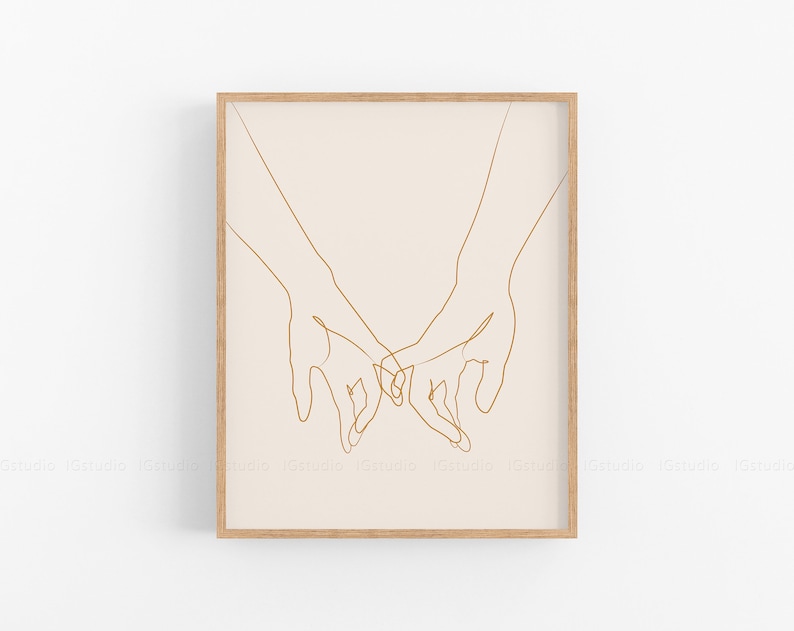 Pinky Swear Art Print Pinky Promise Hands Poster Line Art - Etsy
