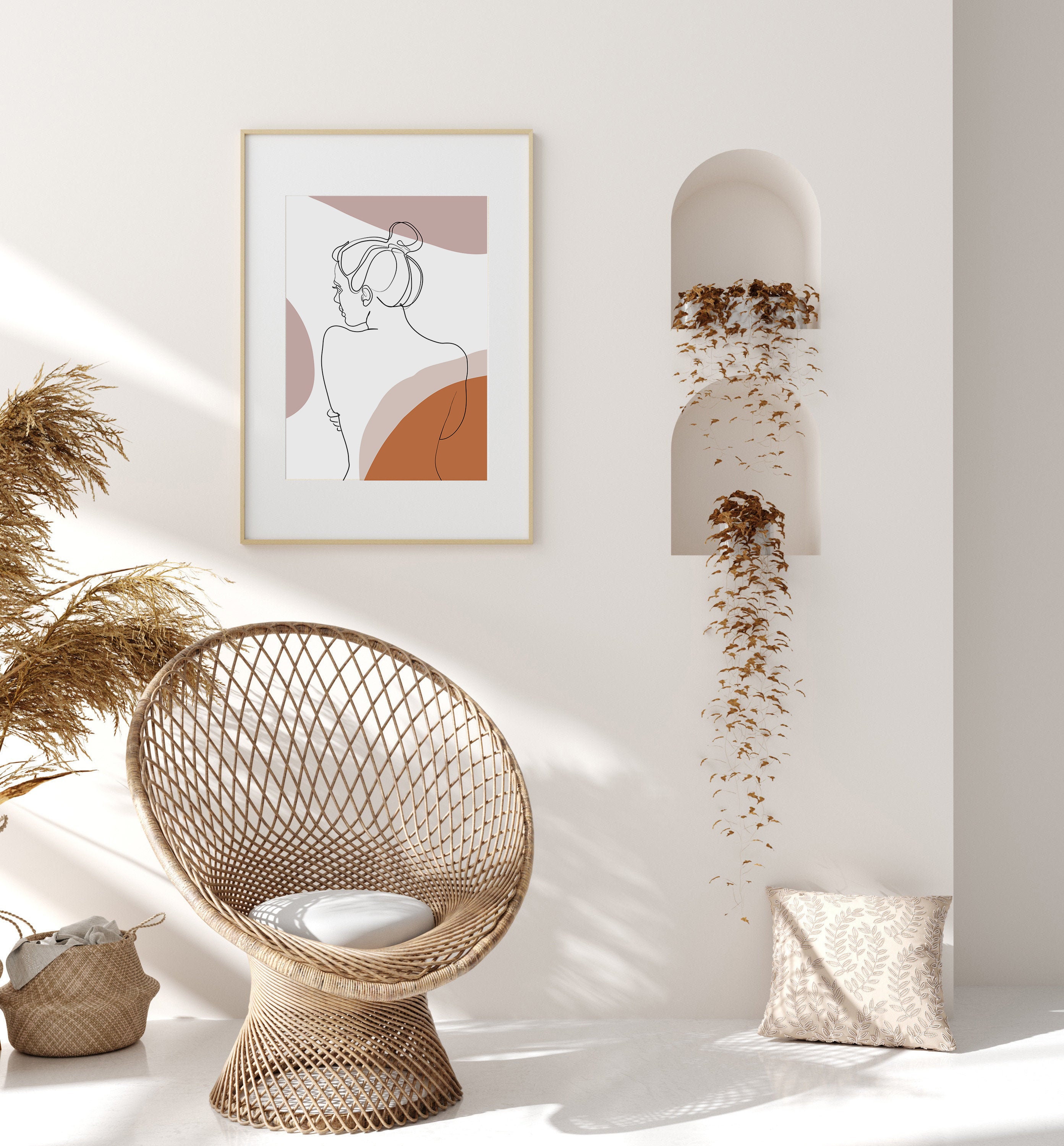 Female back line art Woman figure drawing Printable Wall | Etsy