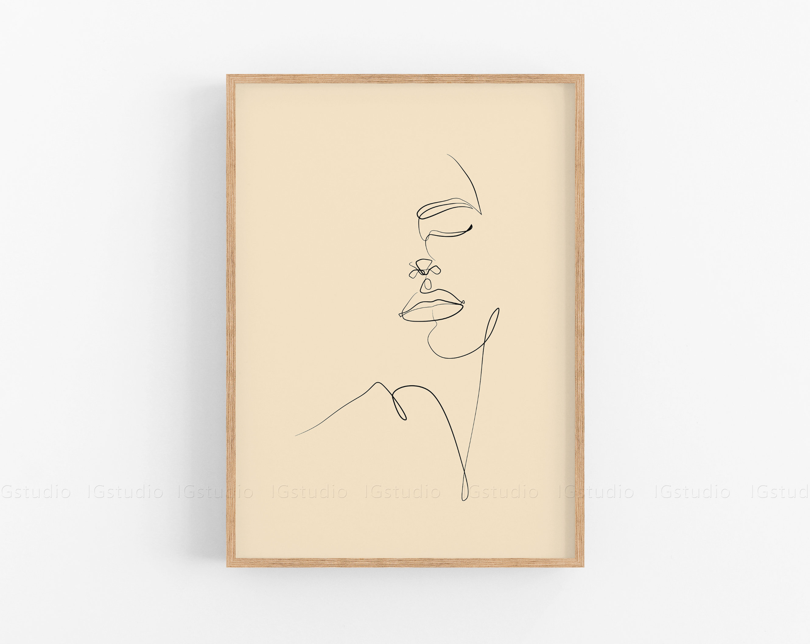 Face Single Line Woman One Line Drawing Printable Line Art - Etsy