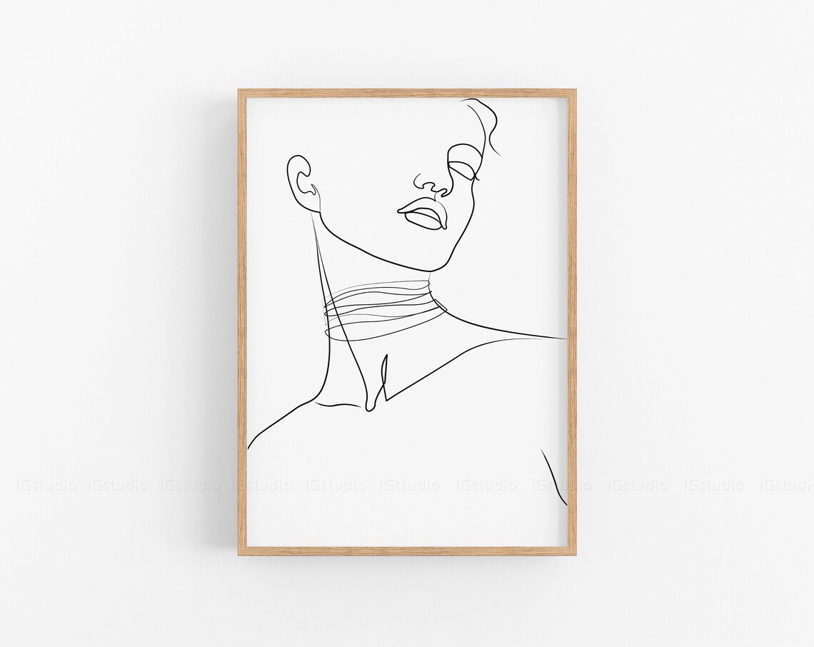 Single Line Art Female Print, One Line Drawing, Printable Line Art ...