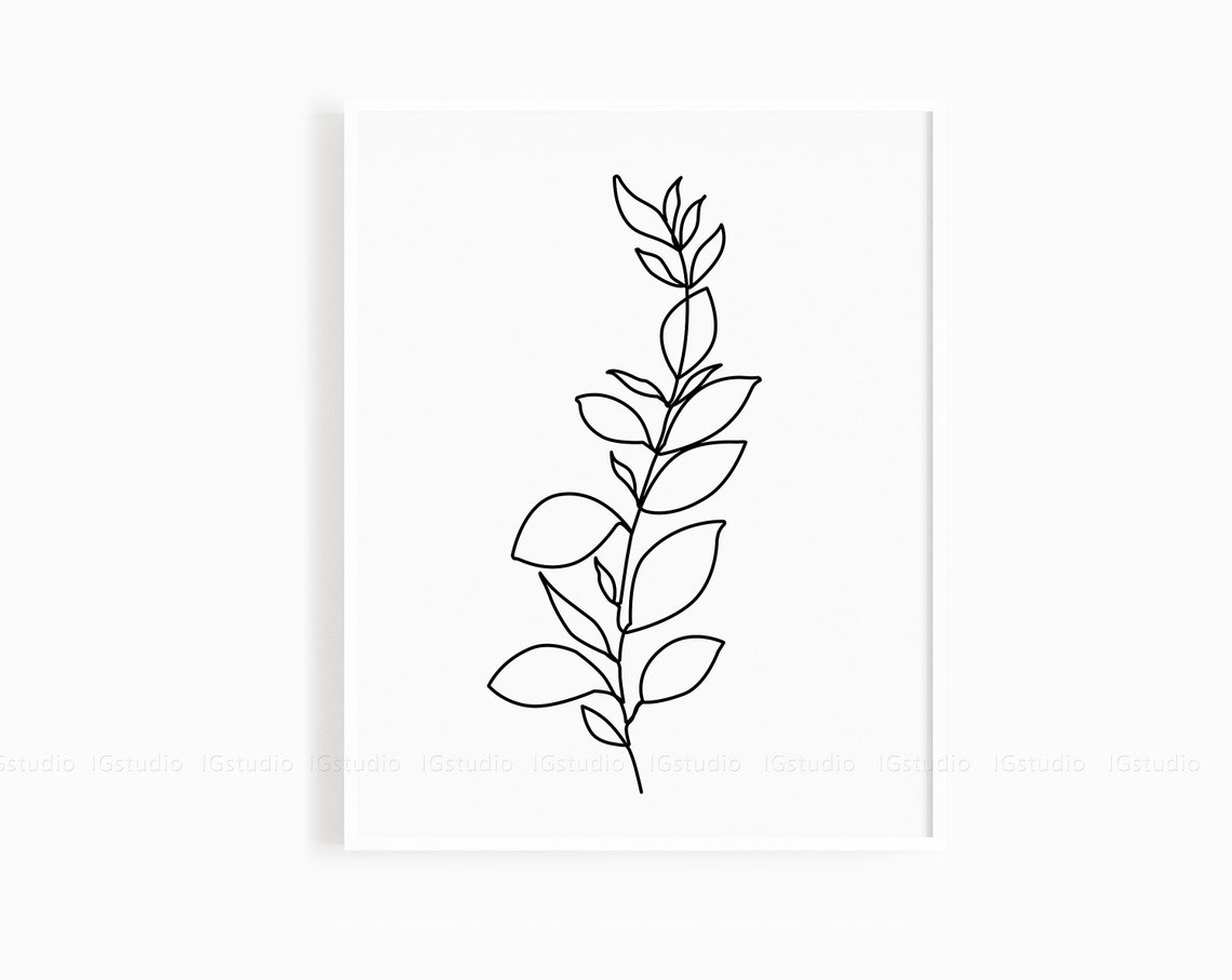 Printable Botanical Poster Botanical Line Drawing Minimalist - Etsy