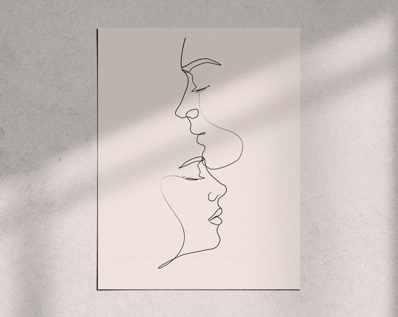 Couple Line Art Print, One Line Drawing, Single Line, Couples Gift ...