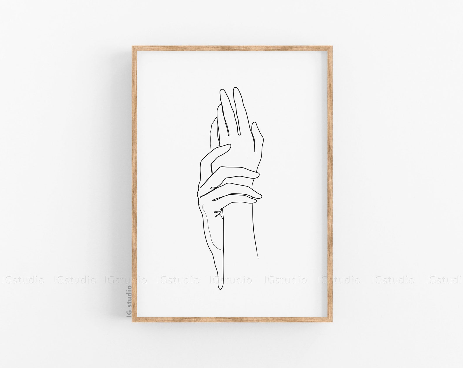Holding Hands Line Art Print One Line Drawing Printable Wall | Etsy
