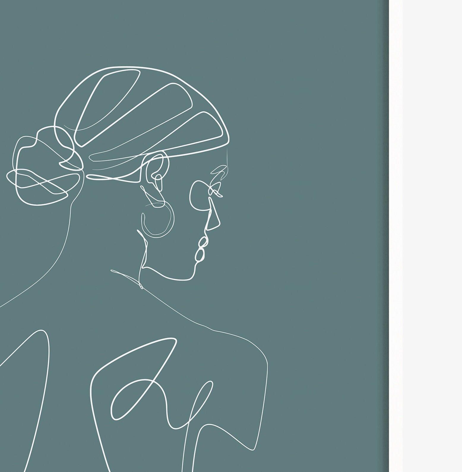 Woman Single Line Art Print One Line Drawing Blue Print - Etsy