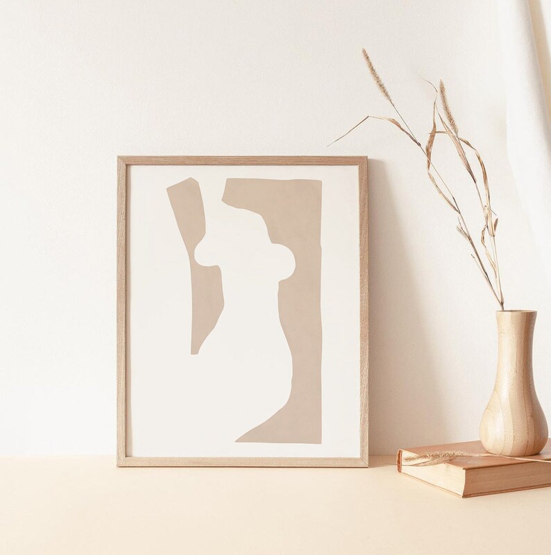 Abstract Shapes Art Print Woman Cut Outs Figure Art - Etsy