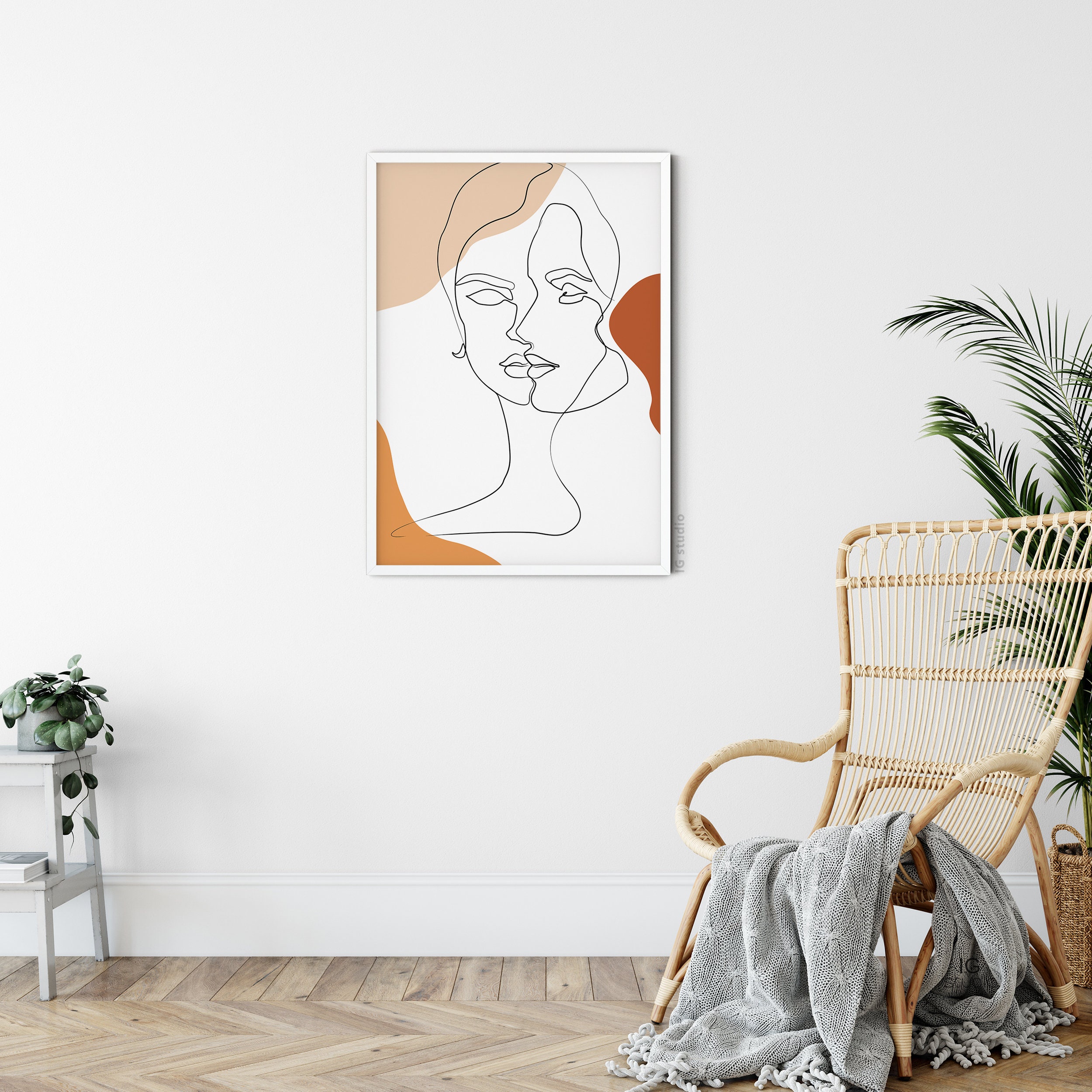 Faces Single Line Woman One Line Drawing Printable Line Art | Etsy