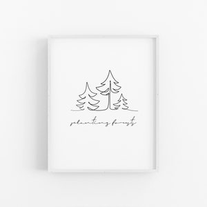 Planting Forests Line Art Print, Printable Wall Art, Downloadable ...