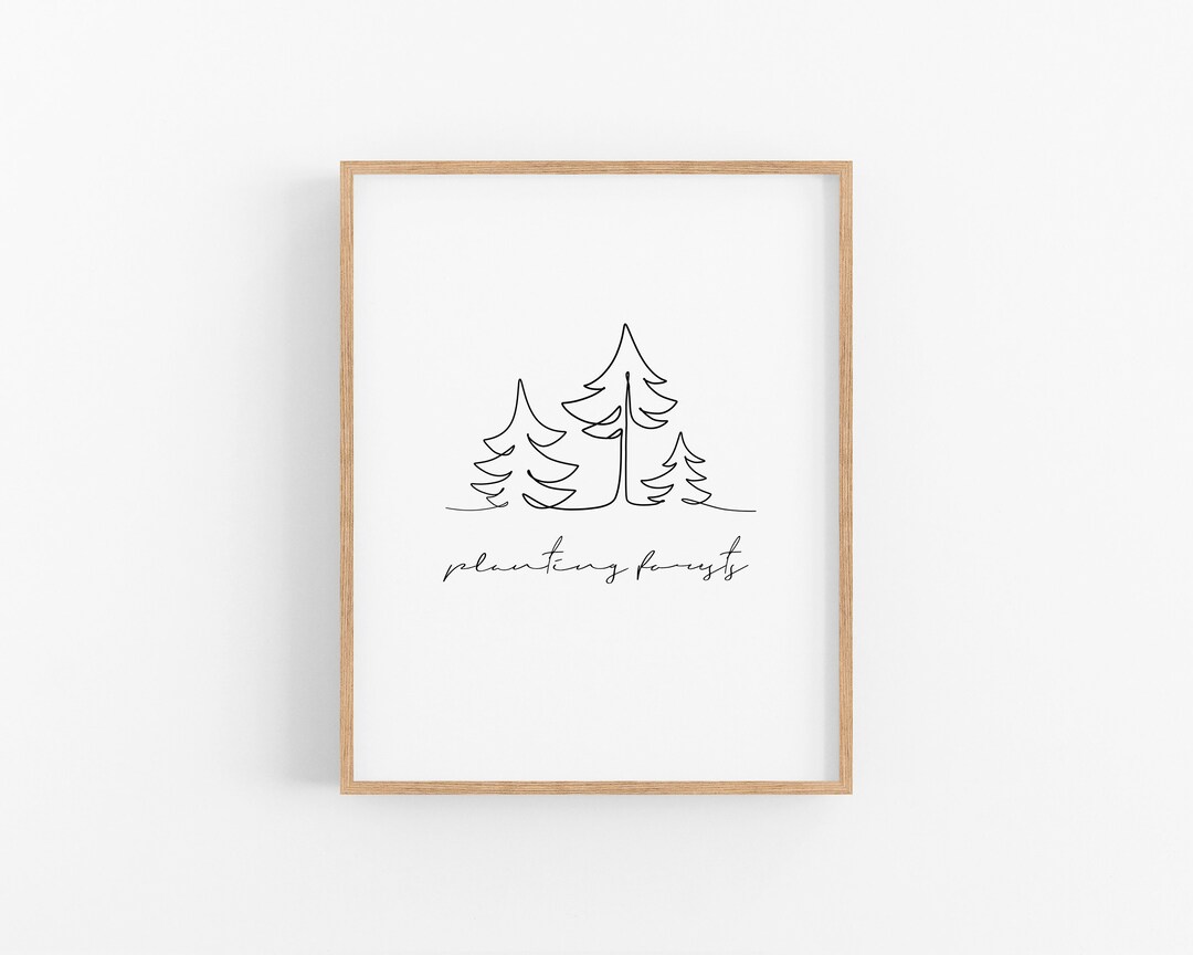 Planting Forests Line Art Print, Printable Wall Art, Downloadable ...