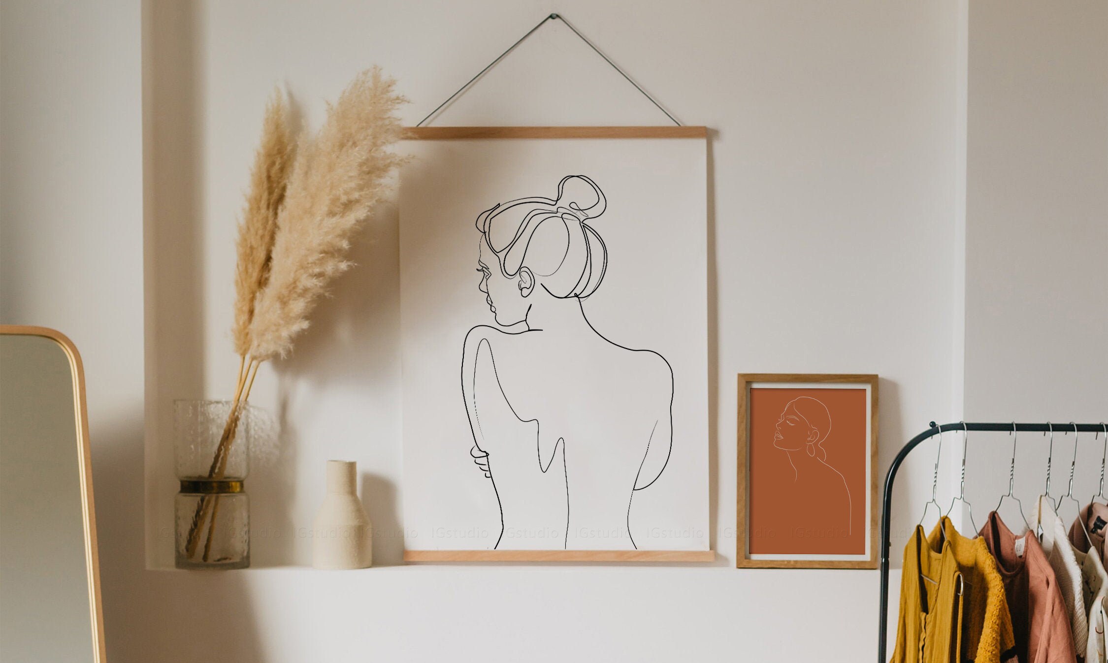 Female Back Line Art Woman Figure Drawing Printable Wall | Etsy