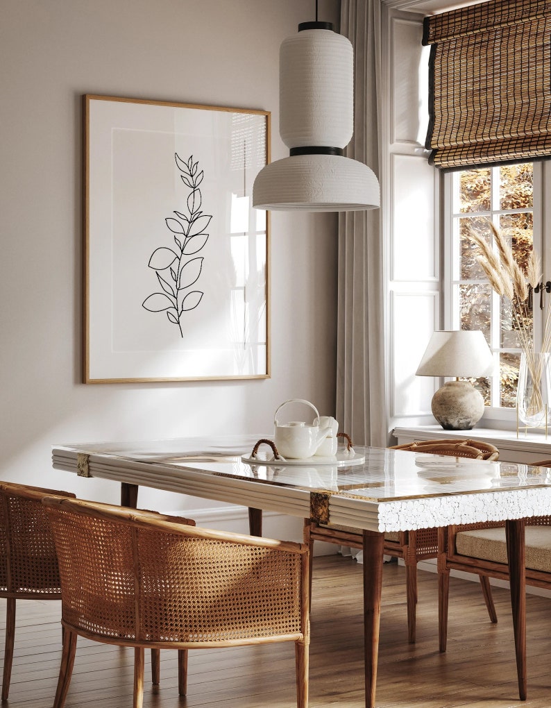 Printable Botanical Poster Botanical Line Drawing Minimalist - Etsy