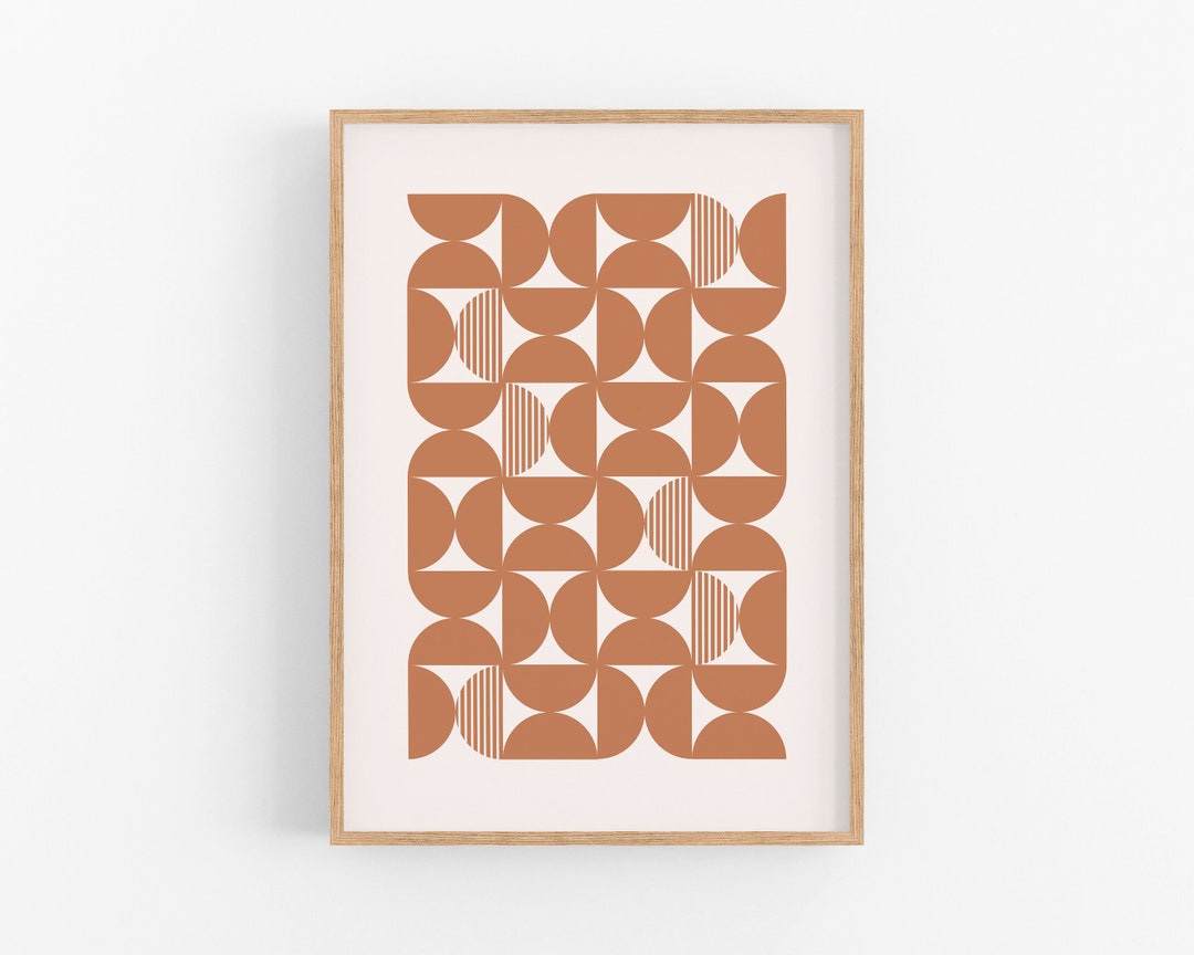 Geometric Printable Mid Century Modern Art, Neutral Wall Art ...