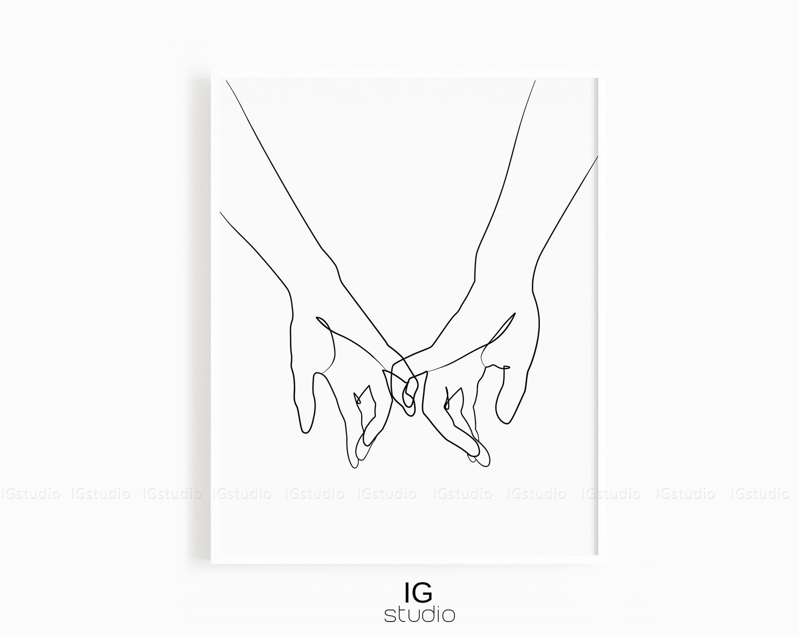 Pinky Swear Line Art Printable One Line Drawing Print Single | Etsy