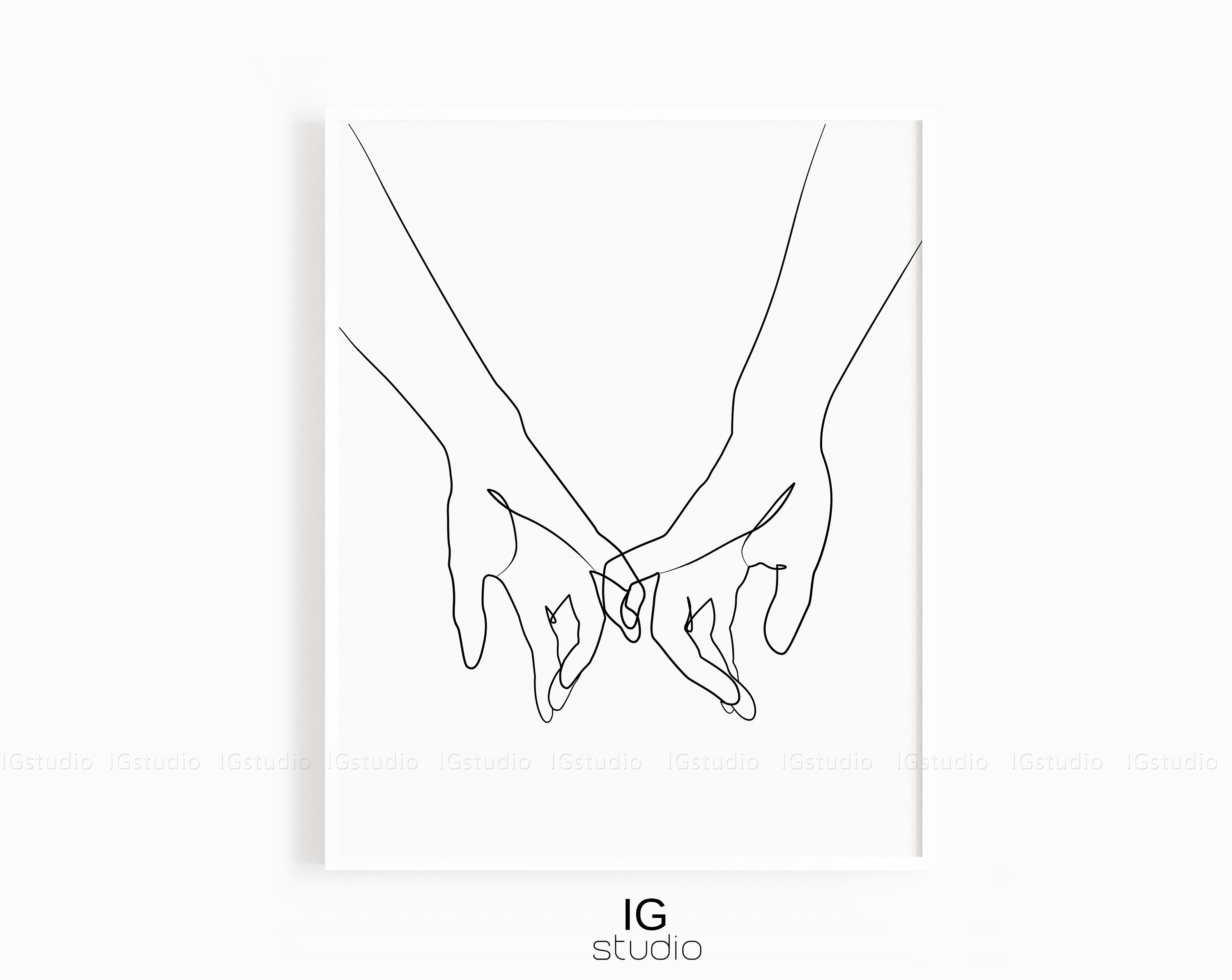 Pinky Swear Line Art Printable One Line Drawing Print Single | Etsy