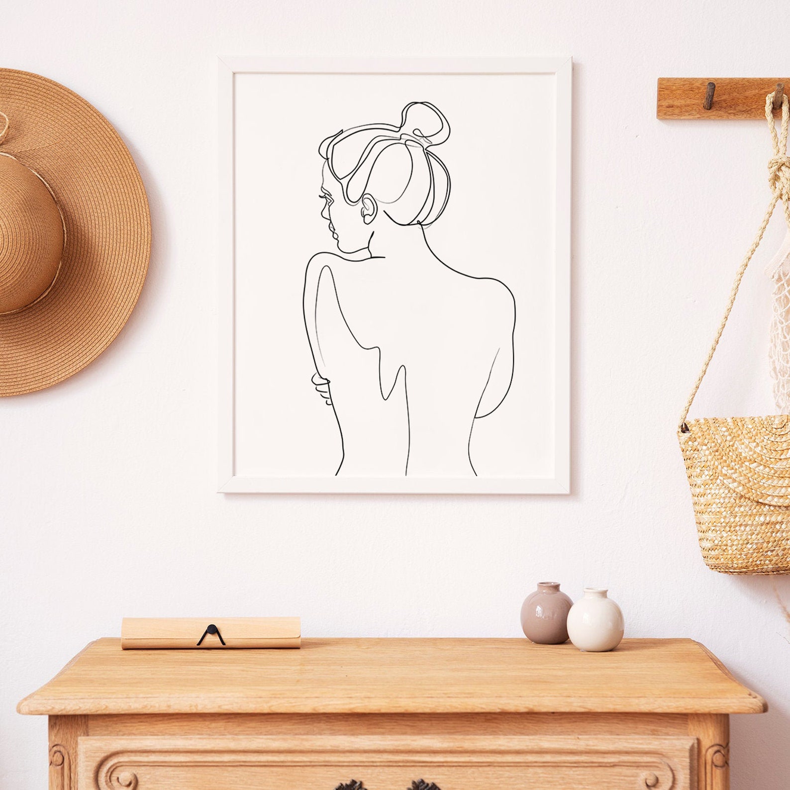 Female Back Line Art Woman Figure Drawing Printable Wall - Etsy