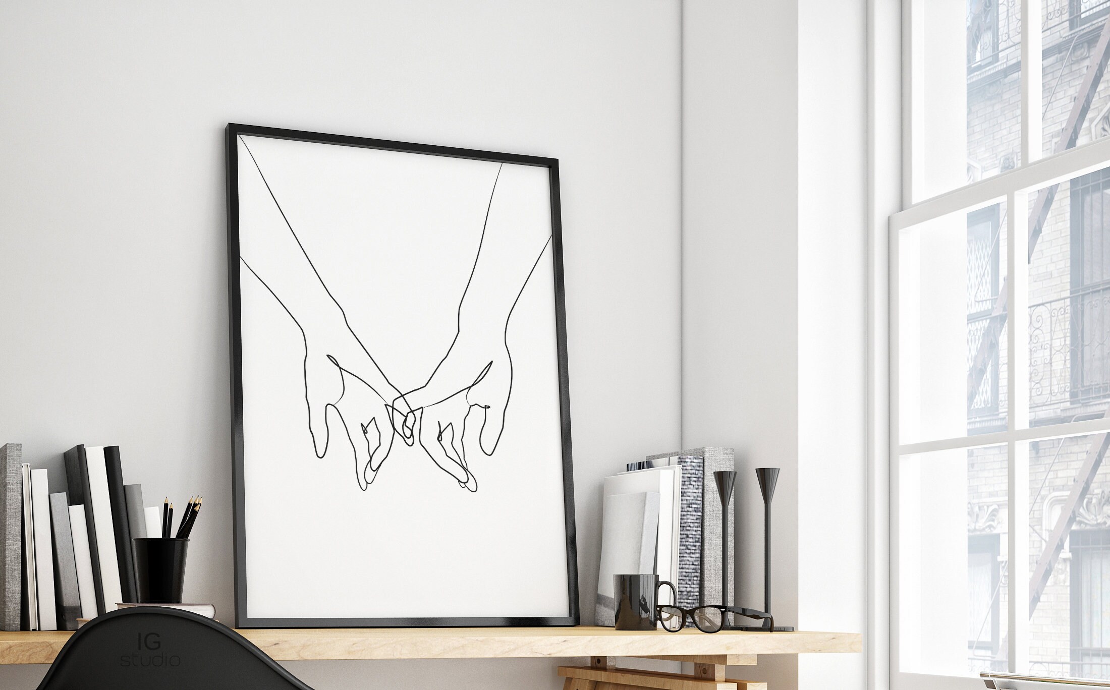 Pinky Swear Line Art Printable One Line Drawing Print Single | Etsy